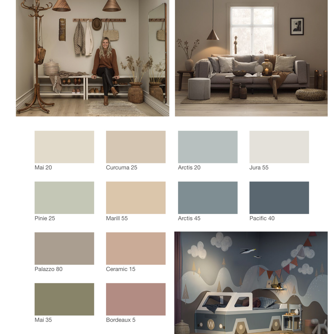 Maria Kingsley färgkarta - Målade hem | Caparol Färg